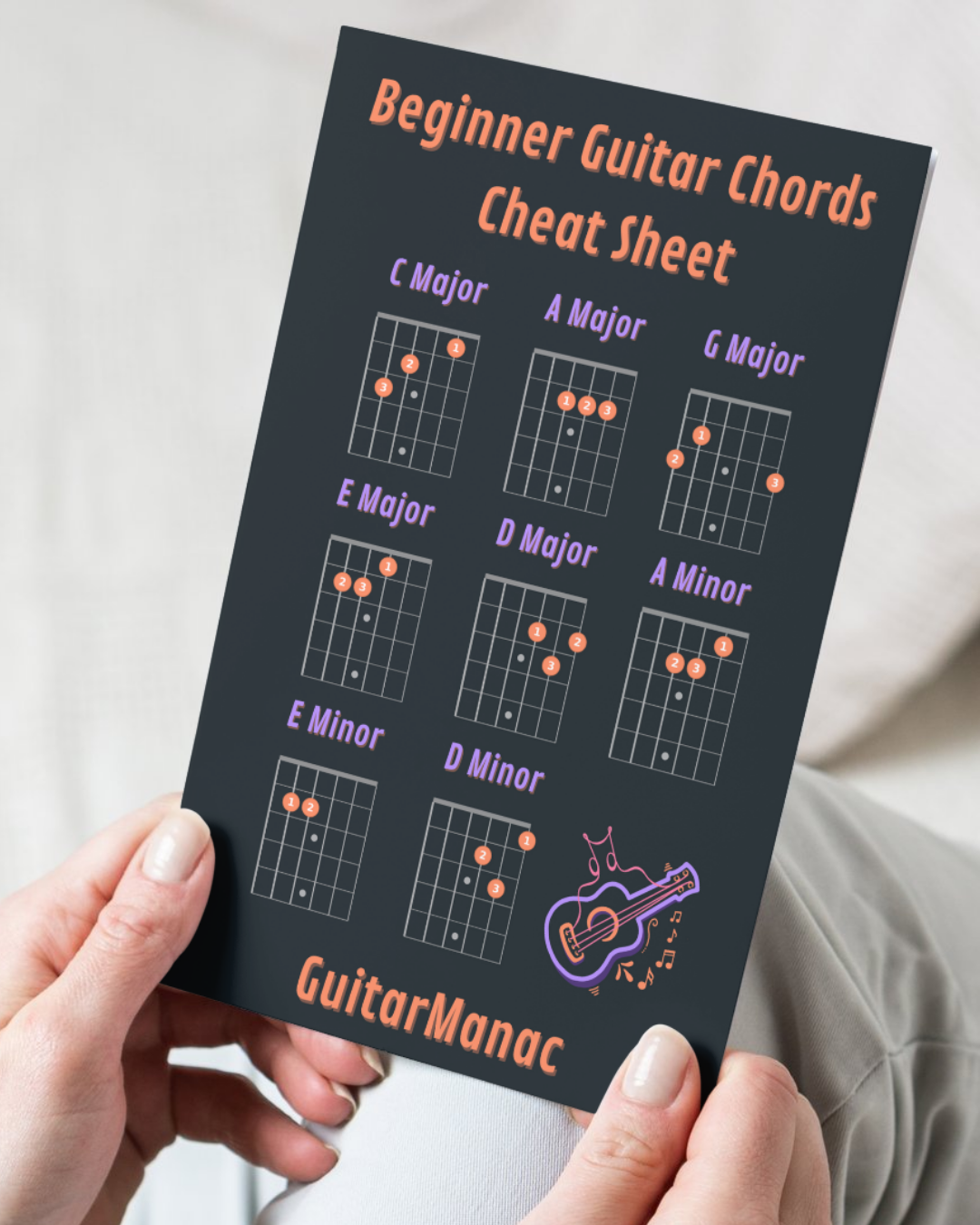 Beginner Guitar Chords Cheat Sheet | GuitarManac