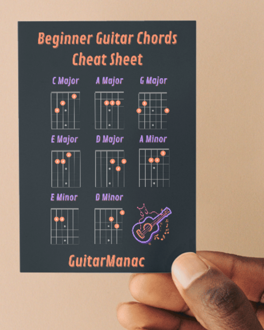 Beginner Guitar Chords Cheat Sheet | GuitarManac